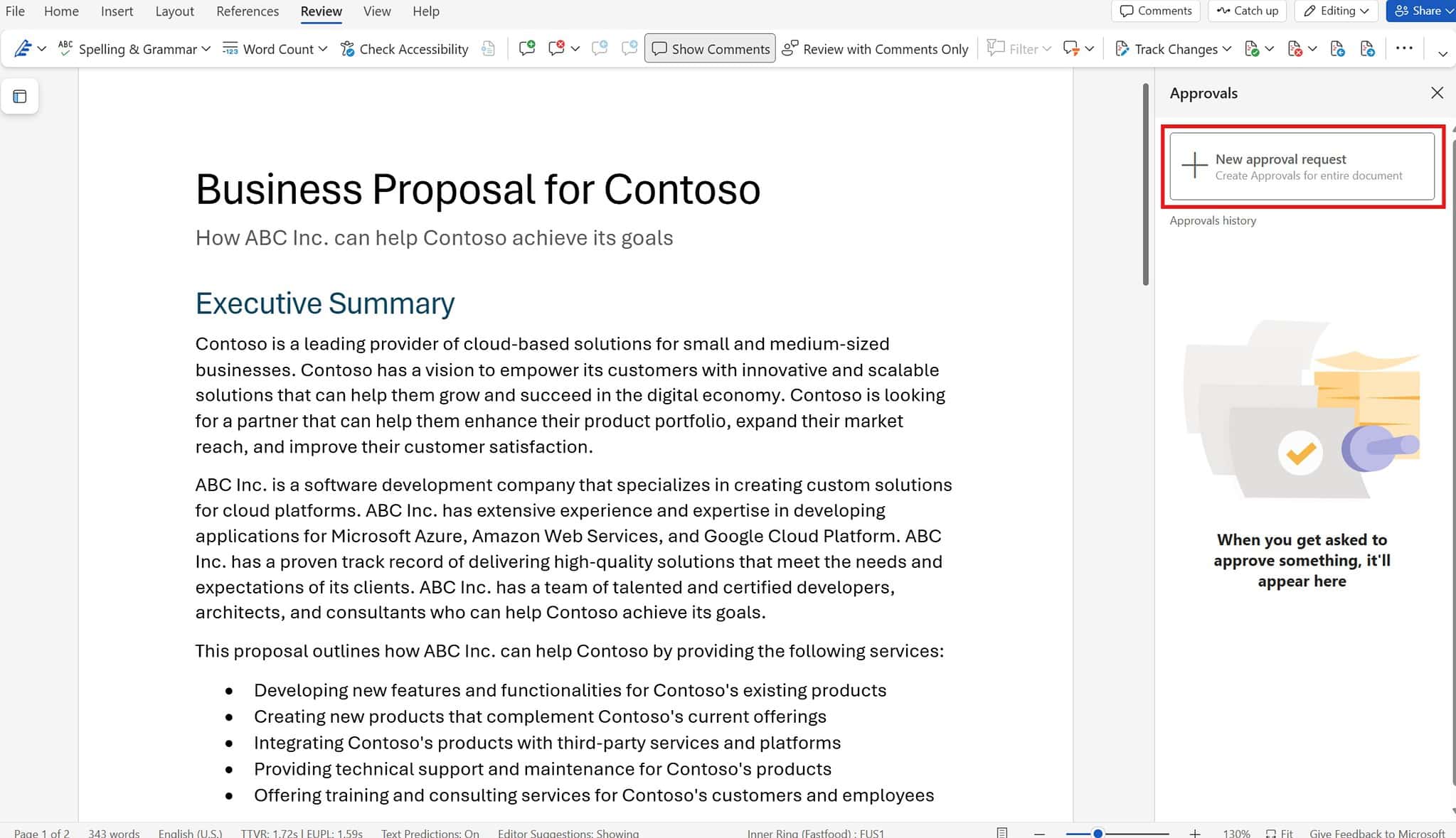 New add-in allows you to manage approval requests for a Word document