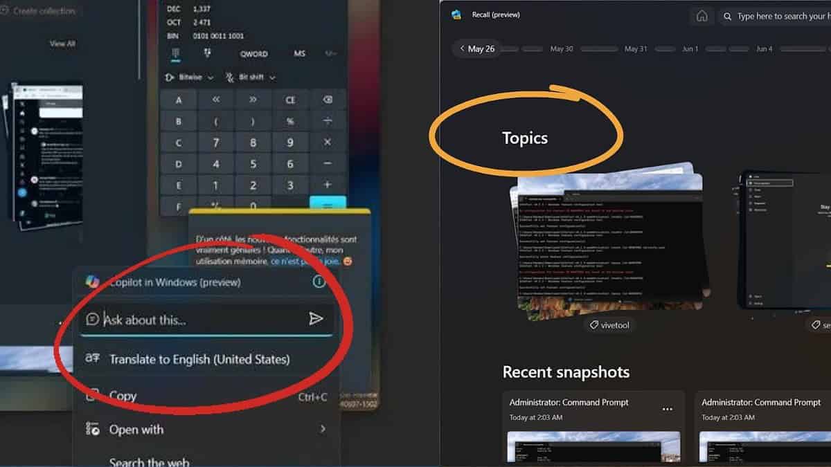 Microsoft Recall testing new functionality - 'Screenray' and 'Topics'