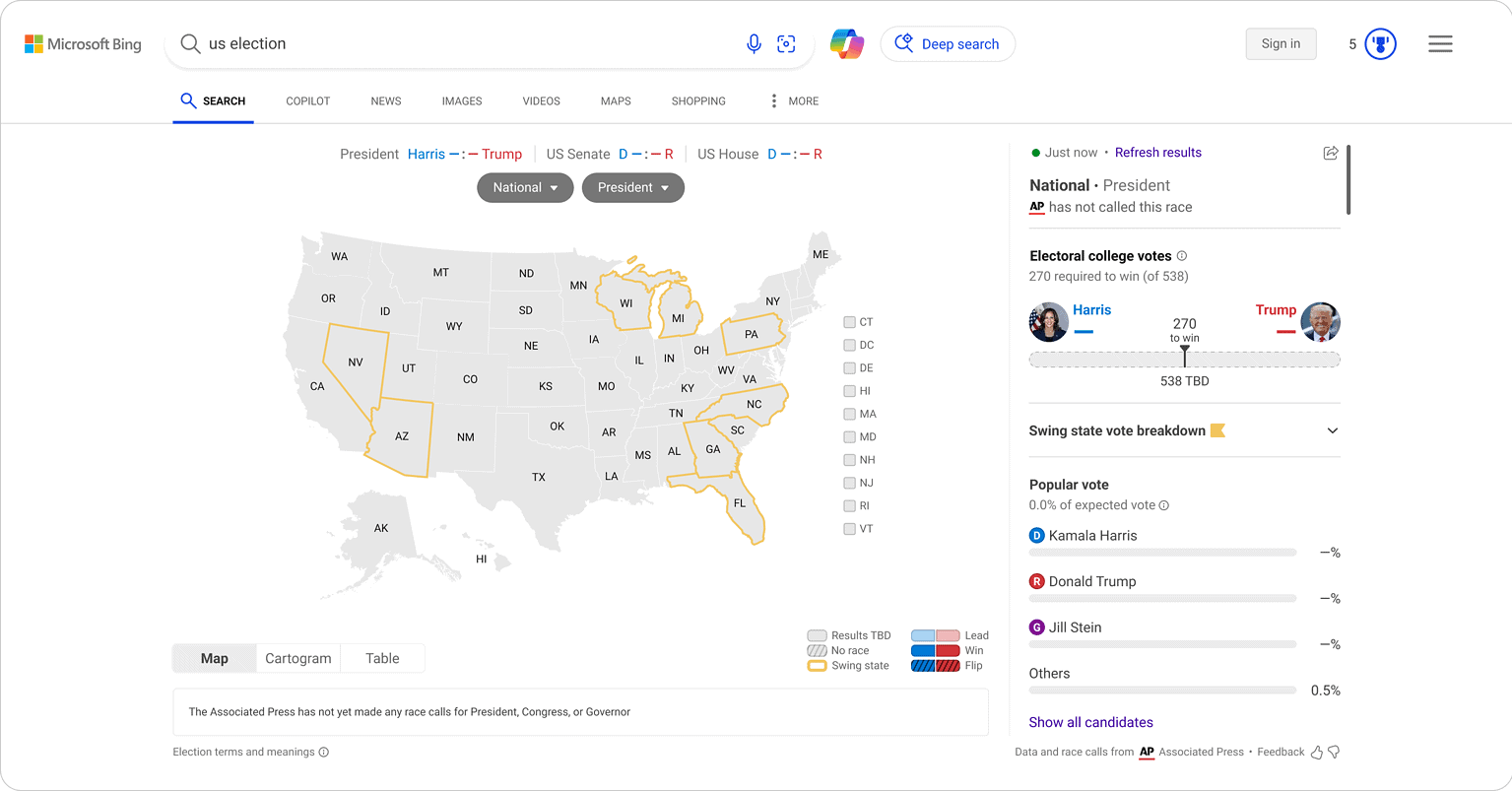 Microsoft Bing gets new look ahead of US 2024 elections