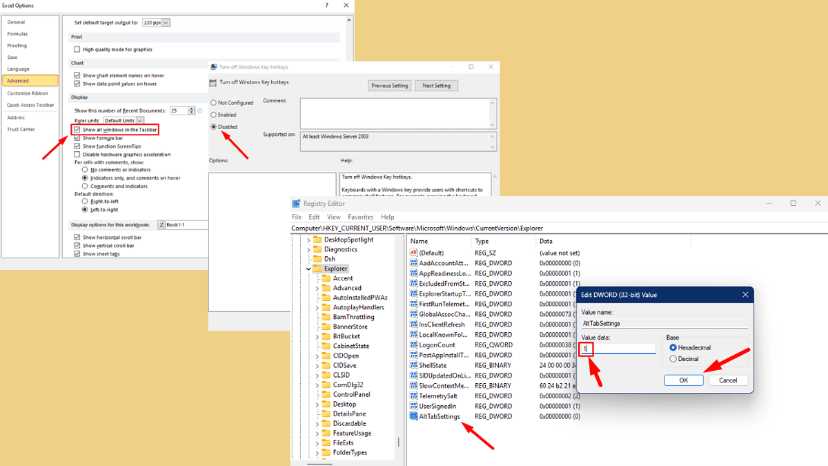 Alt Tab Not Working in Excel - Tested and Tried Fixes