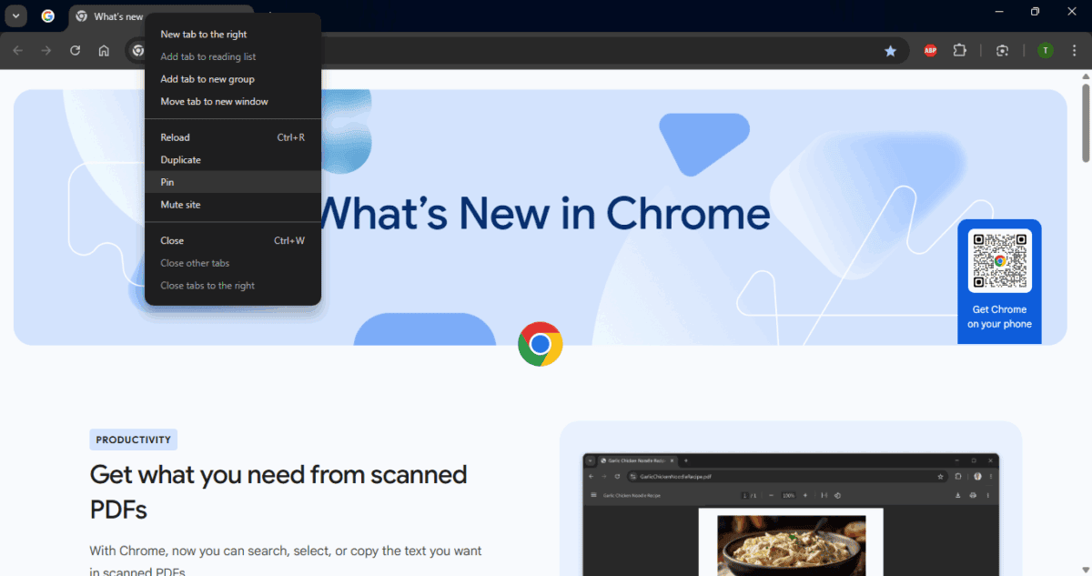 Tab Pinning is Coming to Chrome on Android, Like on Desktop