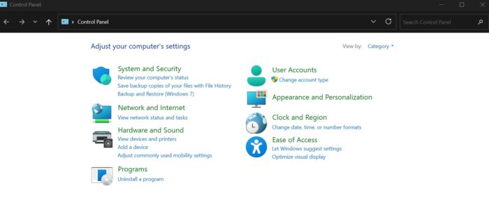 How to Open Control Panel in Windows 11